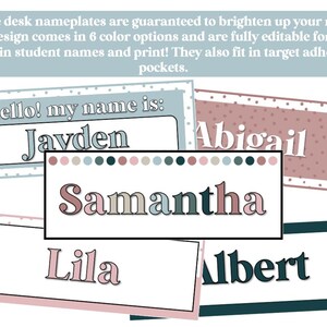 Editable Student Desk Name Tags | Name Plates | Boho Bliss - Etsy