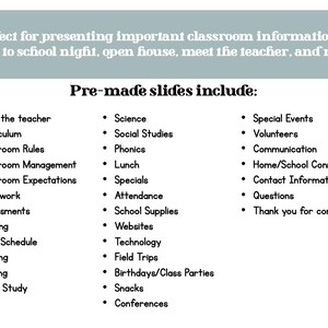 Editable Back to School Night Powerpoint Presentation | Meet the ...