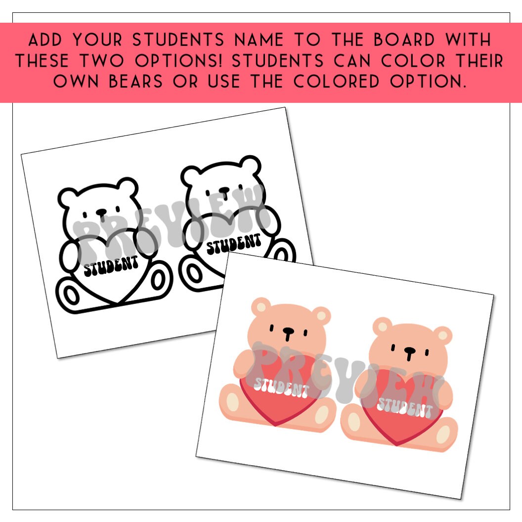 Valentine's Day Bulletin Board Kit | Bear-y Sweet | Classroom Decor ...