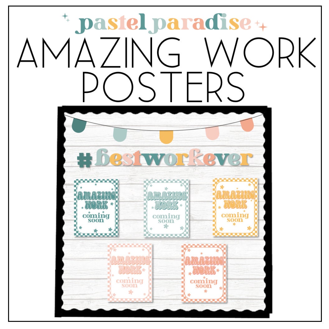 Pastel Amazing Work Bulletin Board Display | Pastel Paradise - Etsy