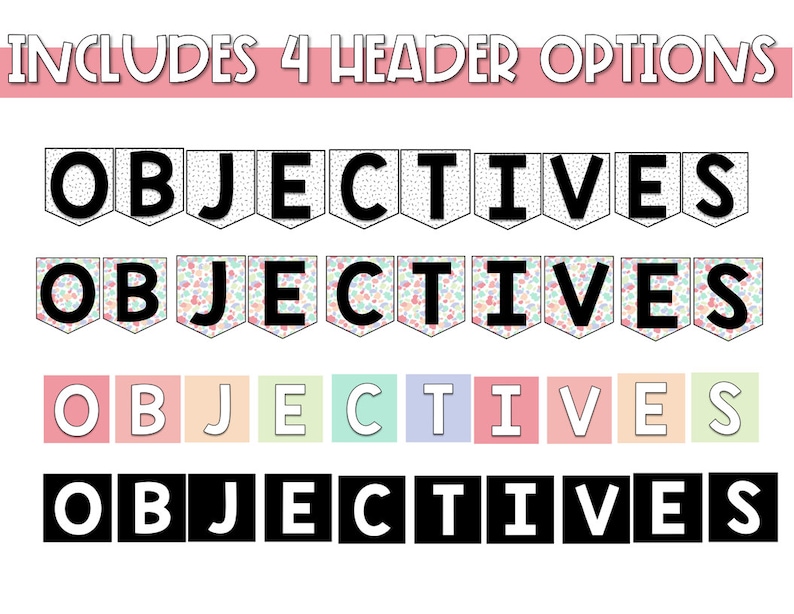 Editable Bright Pastel Classroom Objective Board | Posters and Headers ...