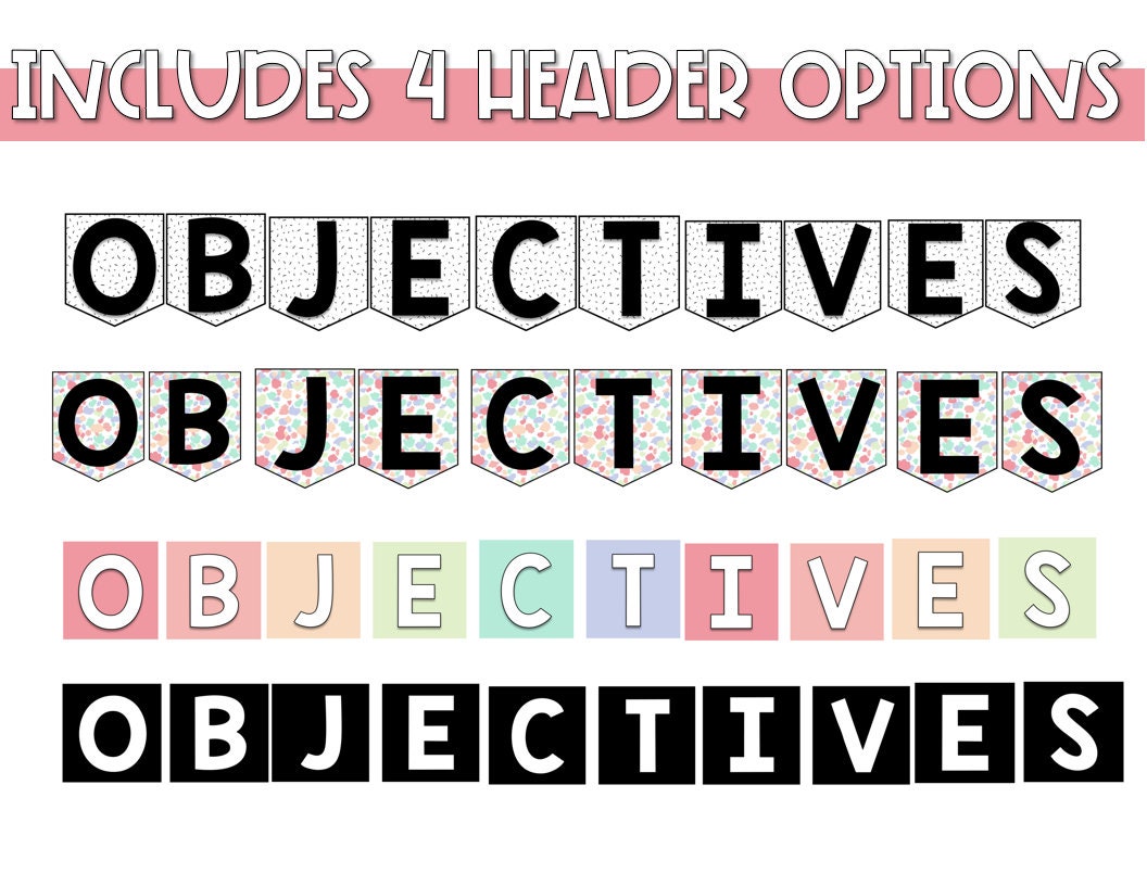 Editable Bright Pastel Classroom Objective Board | Posters and Headers ...