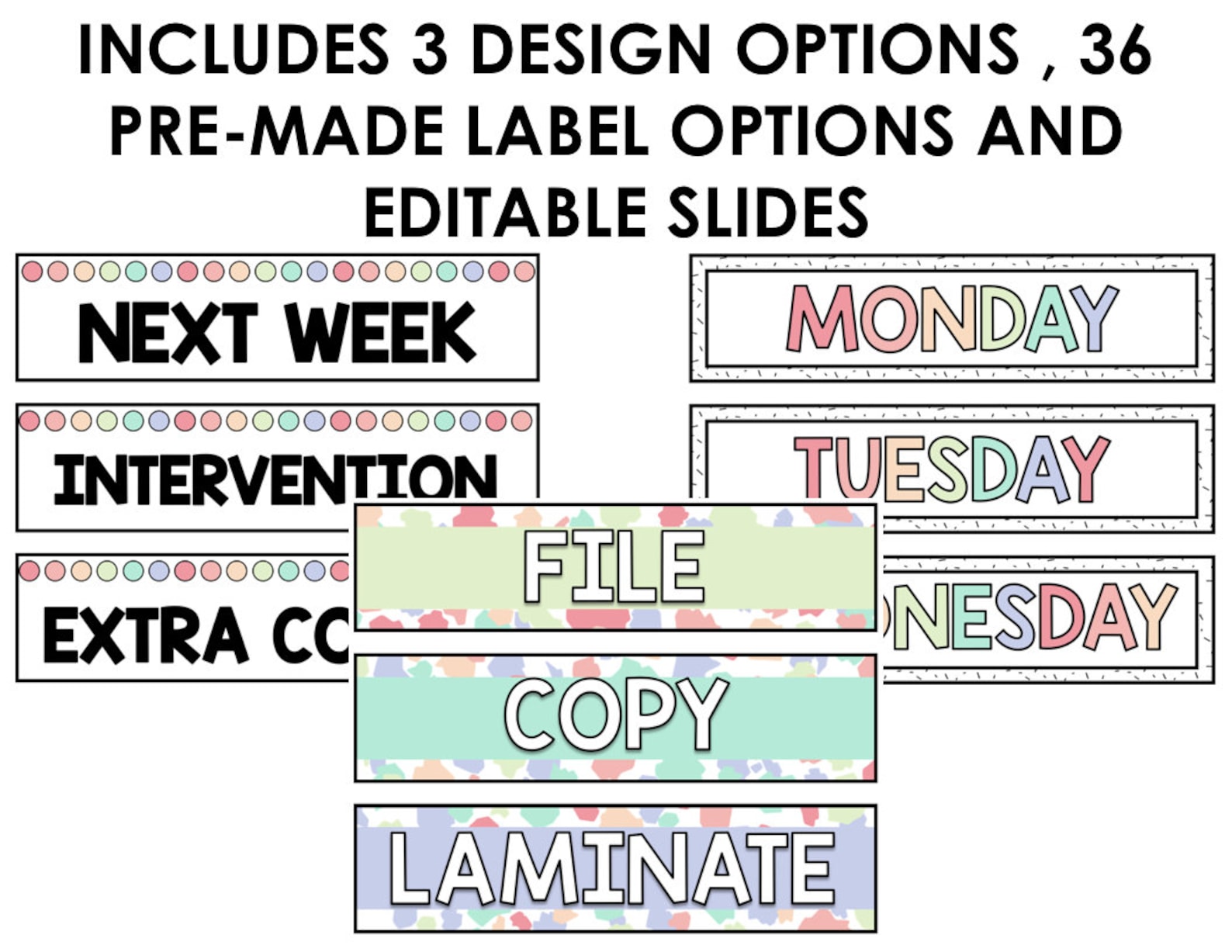 EDITABLE Bright Pastel 10 Drawer Rolling Cart Labels - Etsy