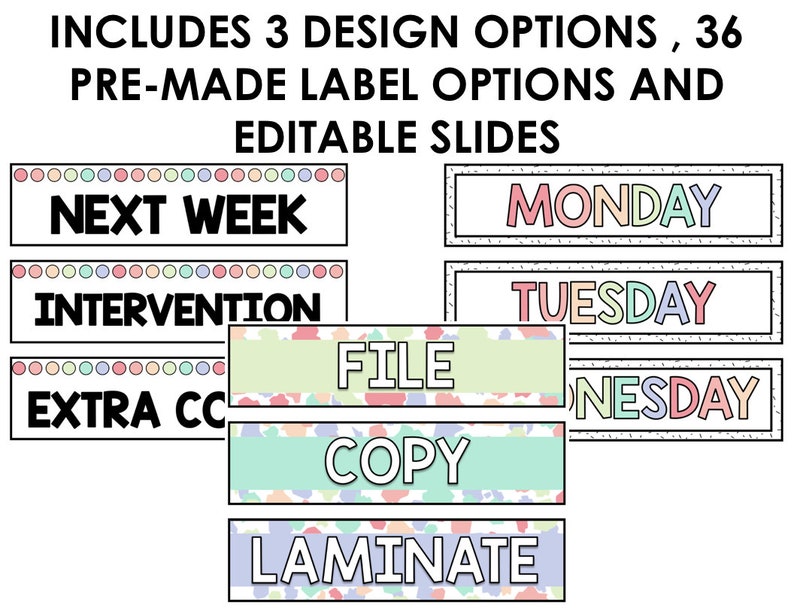 EDITABLE Bright Pastel 10 Drawer Rolling Cart Labels - Etsy