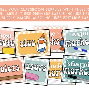 Editable Supply Bin Labels | Classroom Supplies | Pastel Paradise - Etsy