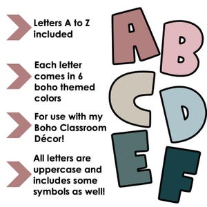 Boho Bulletin Board Letters | Classroom Decor | Printable Letters - Etsy