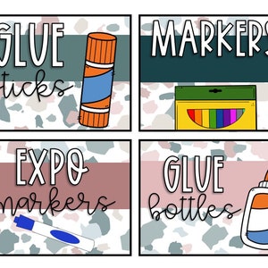 EDITABLE BOHO Supply Bin Labels Classroom Supplies - Etsy