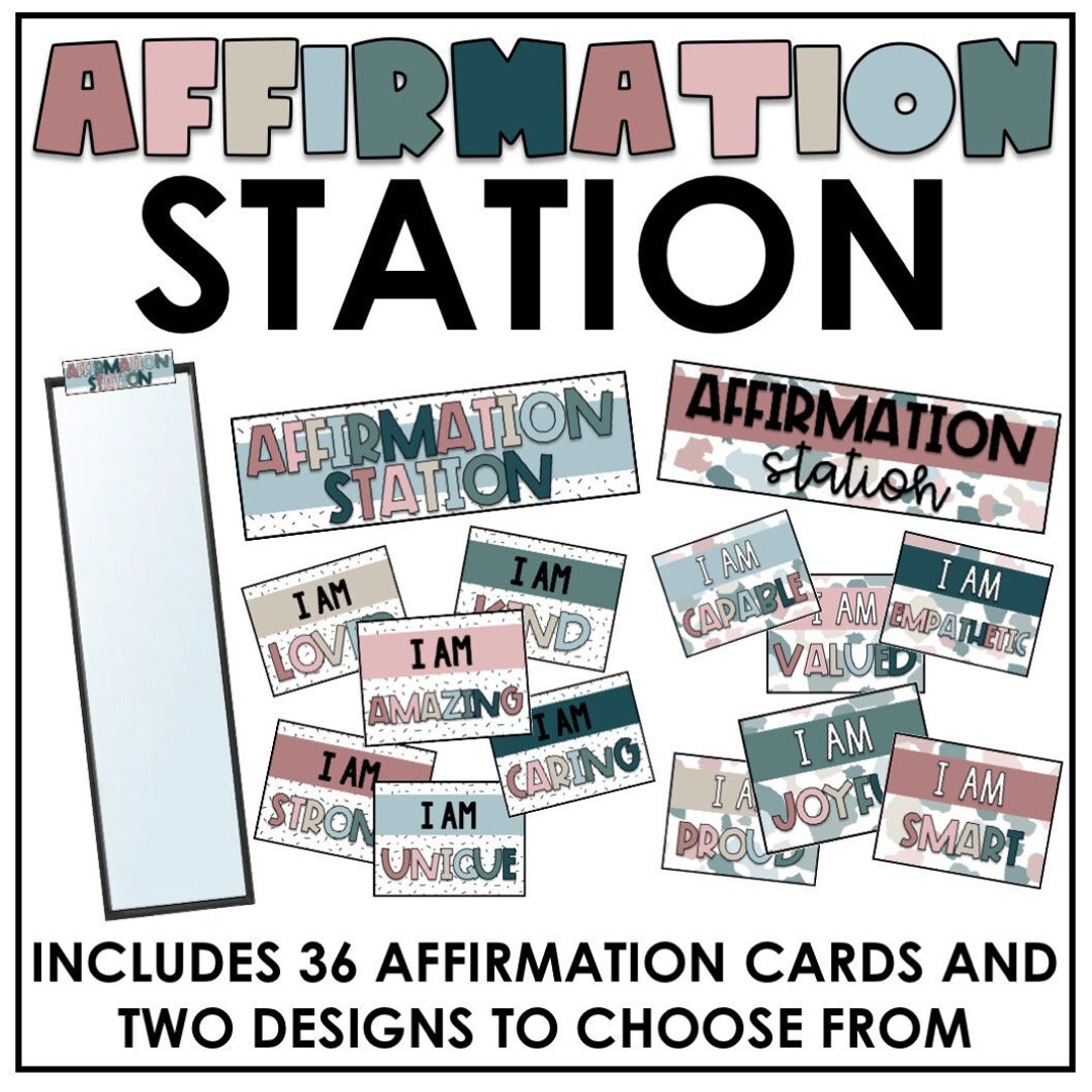 BOHO Affirmation Station Headers and Cards - Etsy