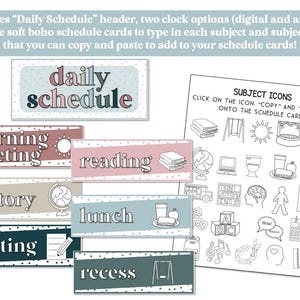 Editable Daily Classroom Schedule | Daily Agenda | Boho Bliss - Etsy