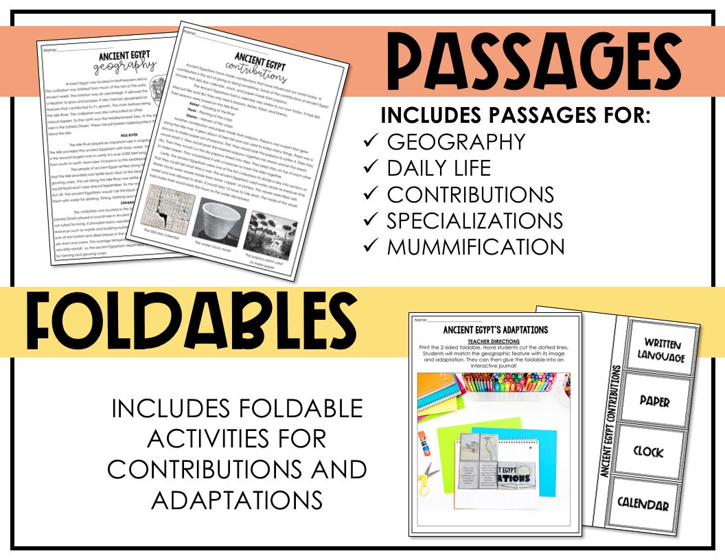 Ancient Egypt Unit Activities Ancient Civilizations VA SOL - Etsy