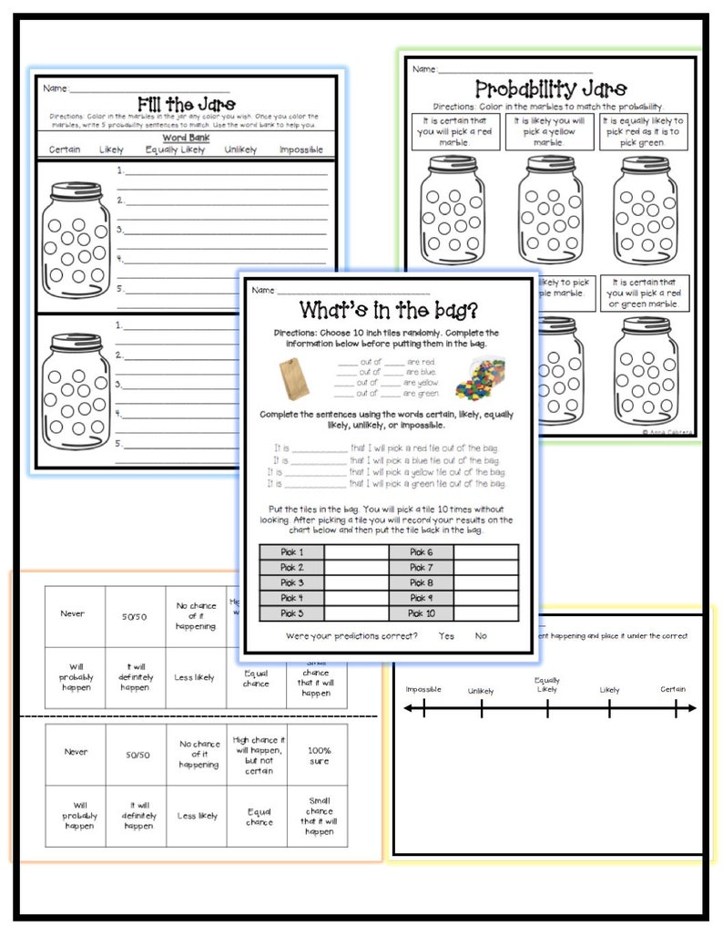 Probability Unit Activities | What Are the Chances? | VA SOL - Etsy