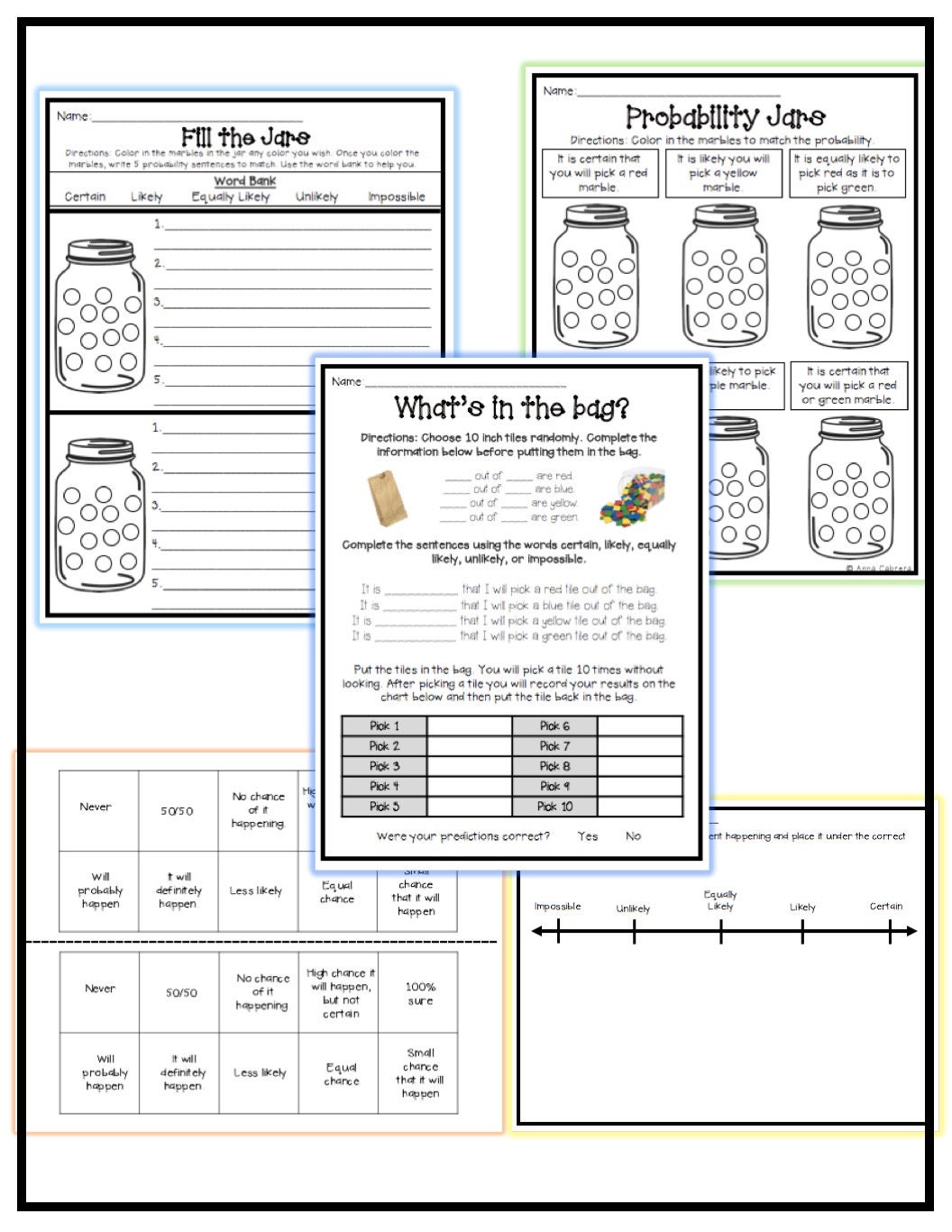 Probability Unit Activities | What Are the Chances? | VA SOL - Etsy