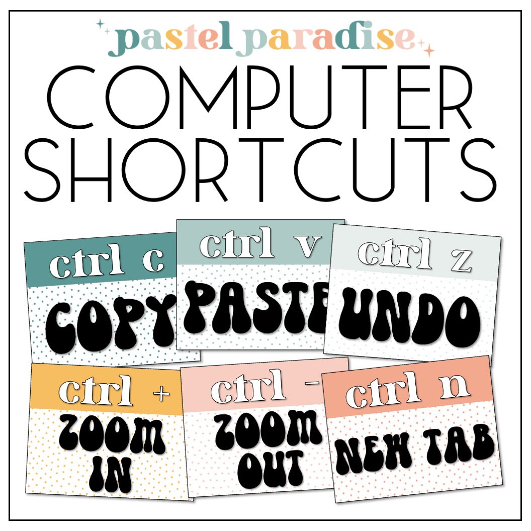 Pastel Paradise Computer Shortcuts Posters - Etsy