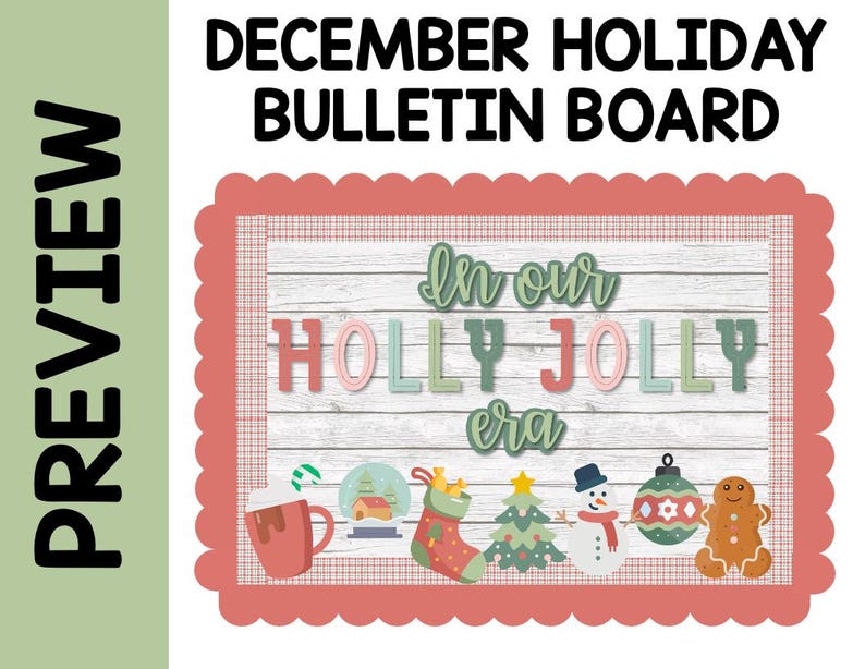 Winter Holiday Bulletin Board Decor | Classroom Decor | Christmas - Etsy