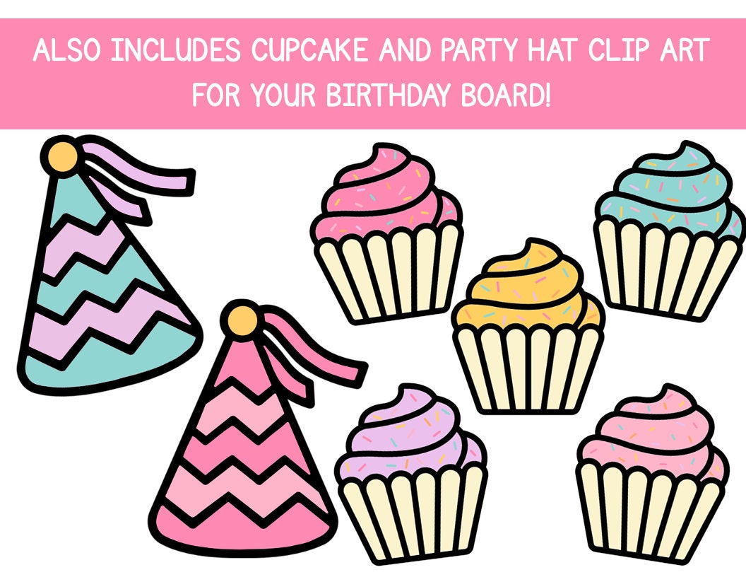 Editable Bright Birthday Board Display | Rainbow Sprinkles - Etsy