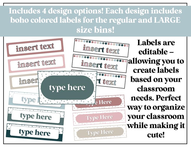 Boho Bliss Editable Rolling Cart Labels | Sterilite 3 Drawer Labels - Etsy