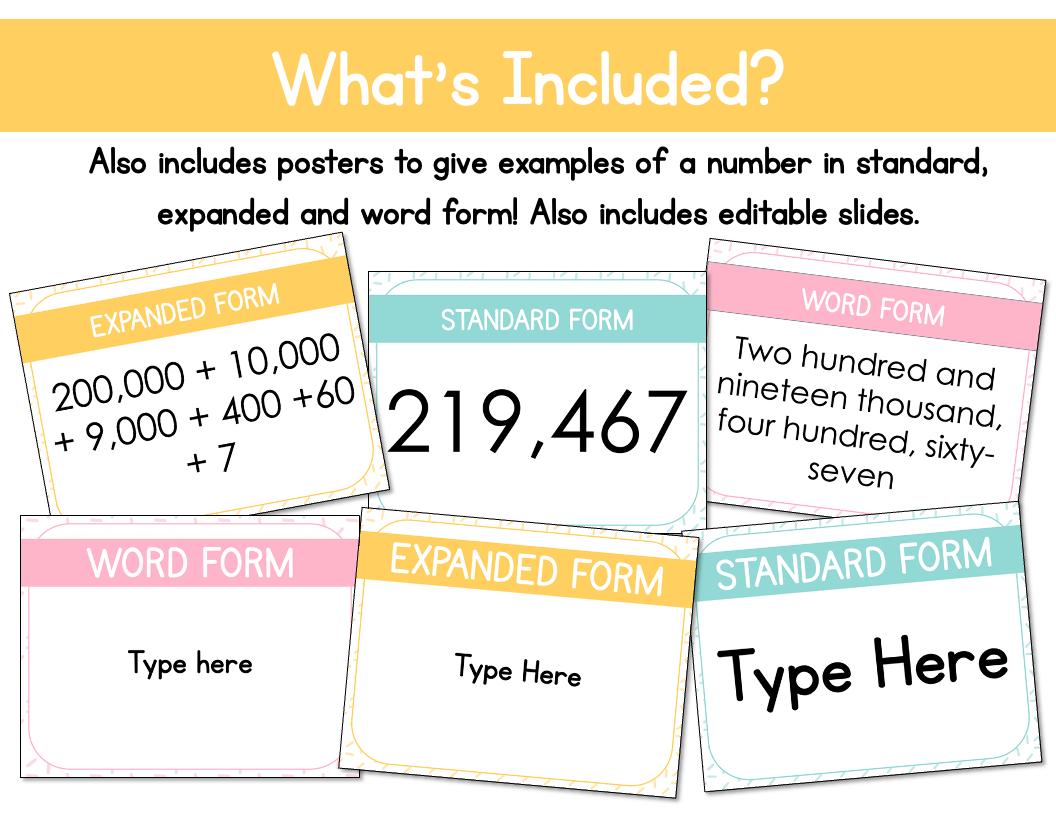 Rainbow Sprinklesplace Value Posters | Thousandths to Billion ...