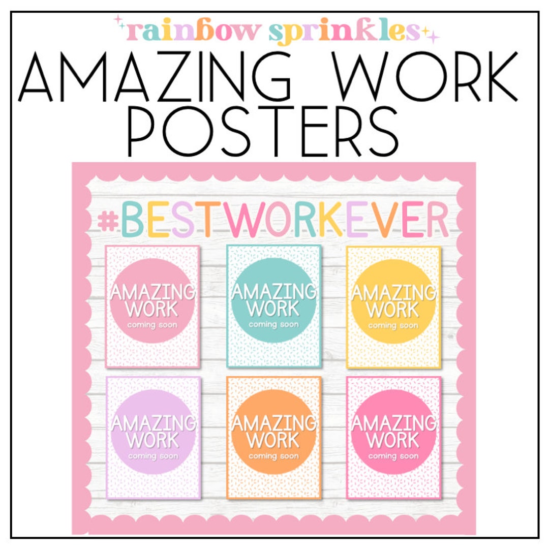 Amazing Work Bulletin Board Display | Rainbow Sprinkles - Etsy