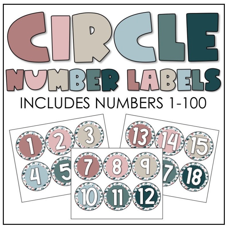 Boho Circle Number Labels | 1-100 - Etsy