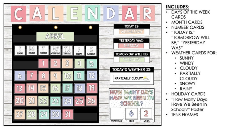 Bright Pastel Monthly Calendar Cards - Etsy