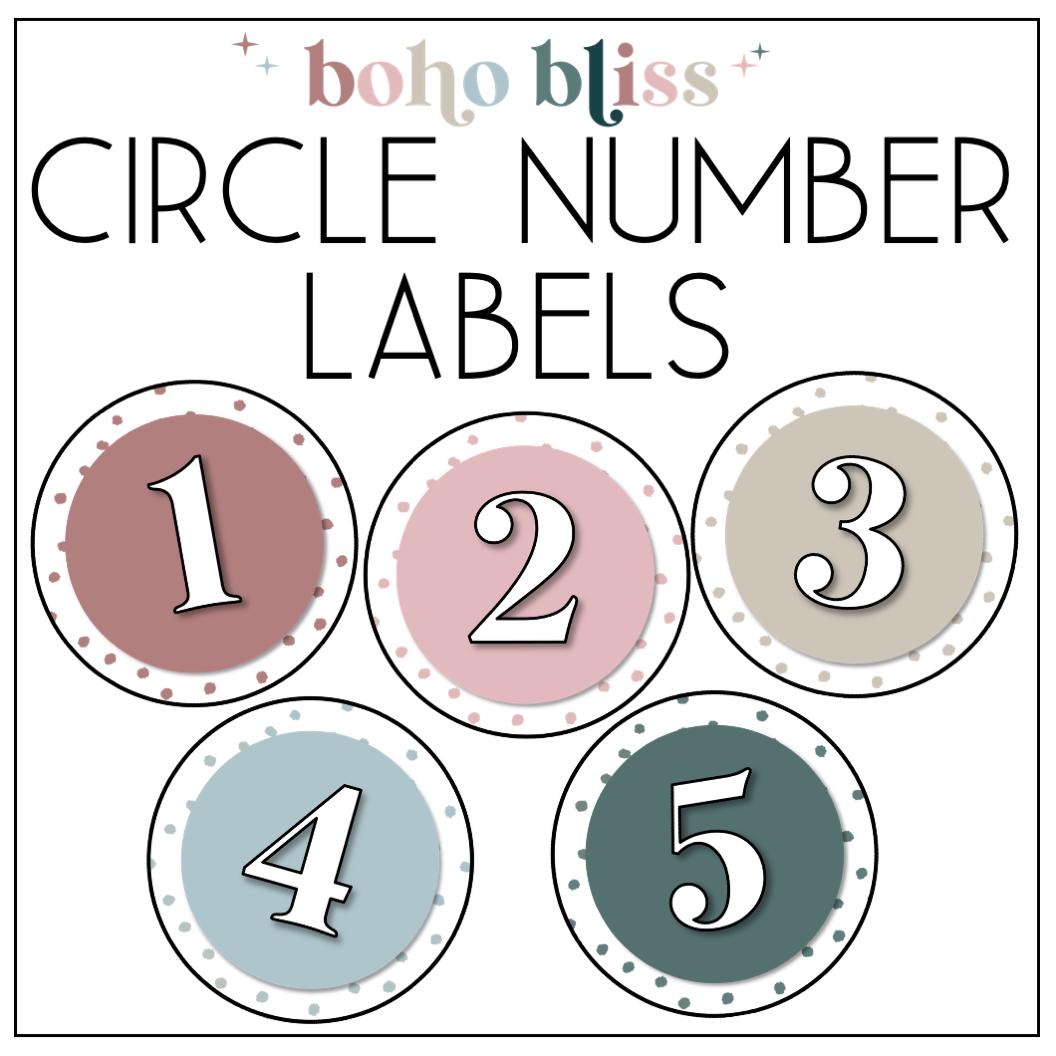 Boho Bliss Circle Number Labels | 1-100 - Etsy