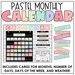 Bright Pastel Monthly Calendar Cards - Etsy