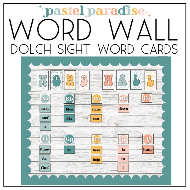Word Wall | Dolch Sight Words | Pastel Paradise - Etsy