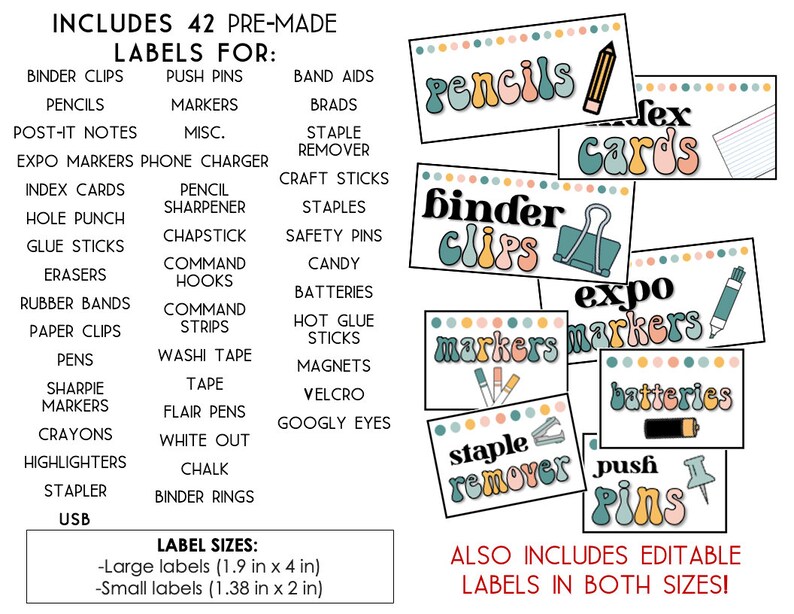 Editable Pastel Teacher Toolbox Labels | Pastel Paradise - Etsy
