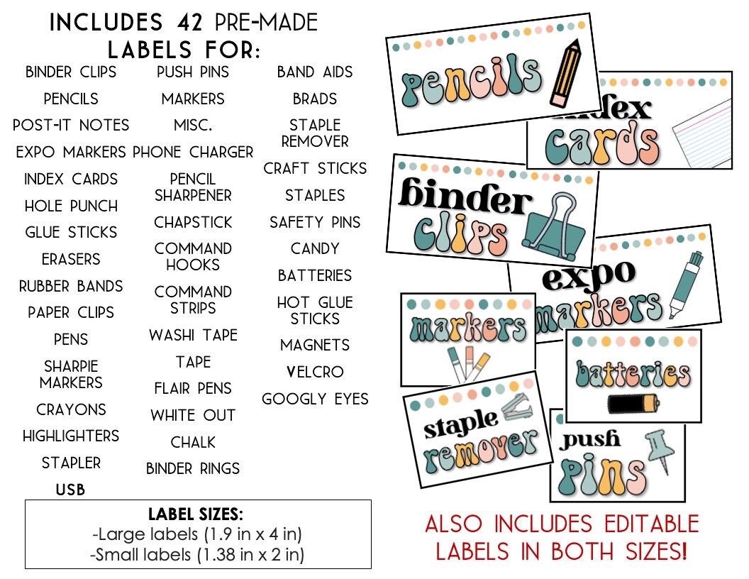 Editable Pastel Teacher Toolbox Labels | Pastel Paradise - Etsy