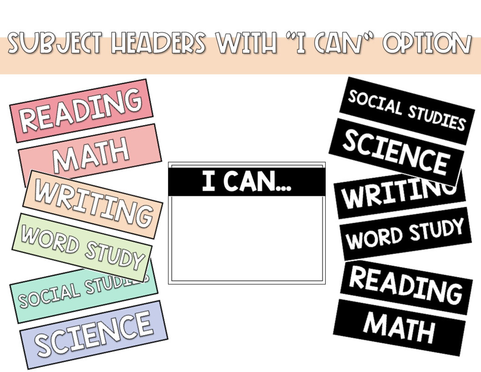 Editable Bright Pastel Classroom Objective Board | Posters and Headers ...