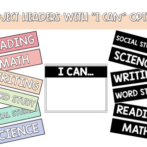 Editable Bright Pastel Classroom Objective Board | Posters and Headers ...