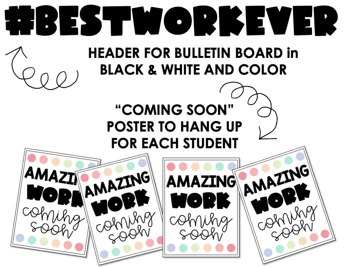 BRIGHT PASTEL Amazing Work Bulletin Board Display - Etsy