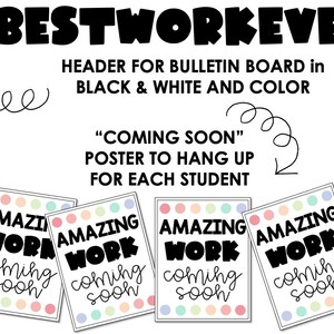 BRIGHT PASTEL Amazing Work Bulletin Board Display - Etsy