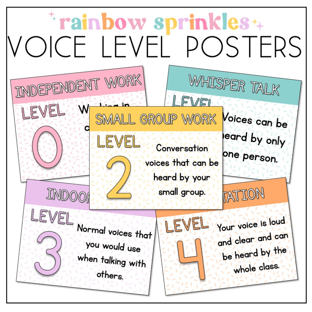 Voice Level Posters | Rainbow Sprinkle - Etsy