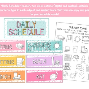 Editable Daily Classroom Schedule | Daily Agenda | Rainbow Sprinkles - Etsy