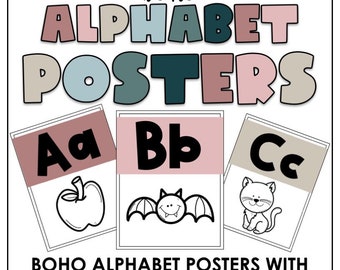 BOHO Alphabet Posters - Etsy