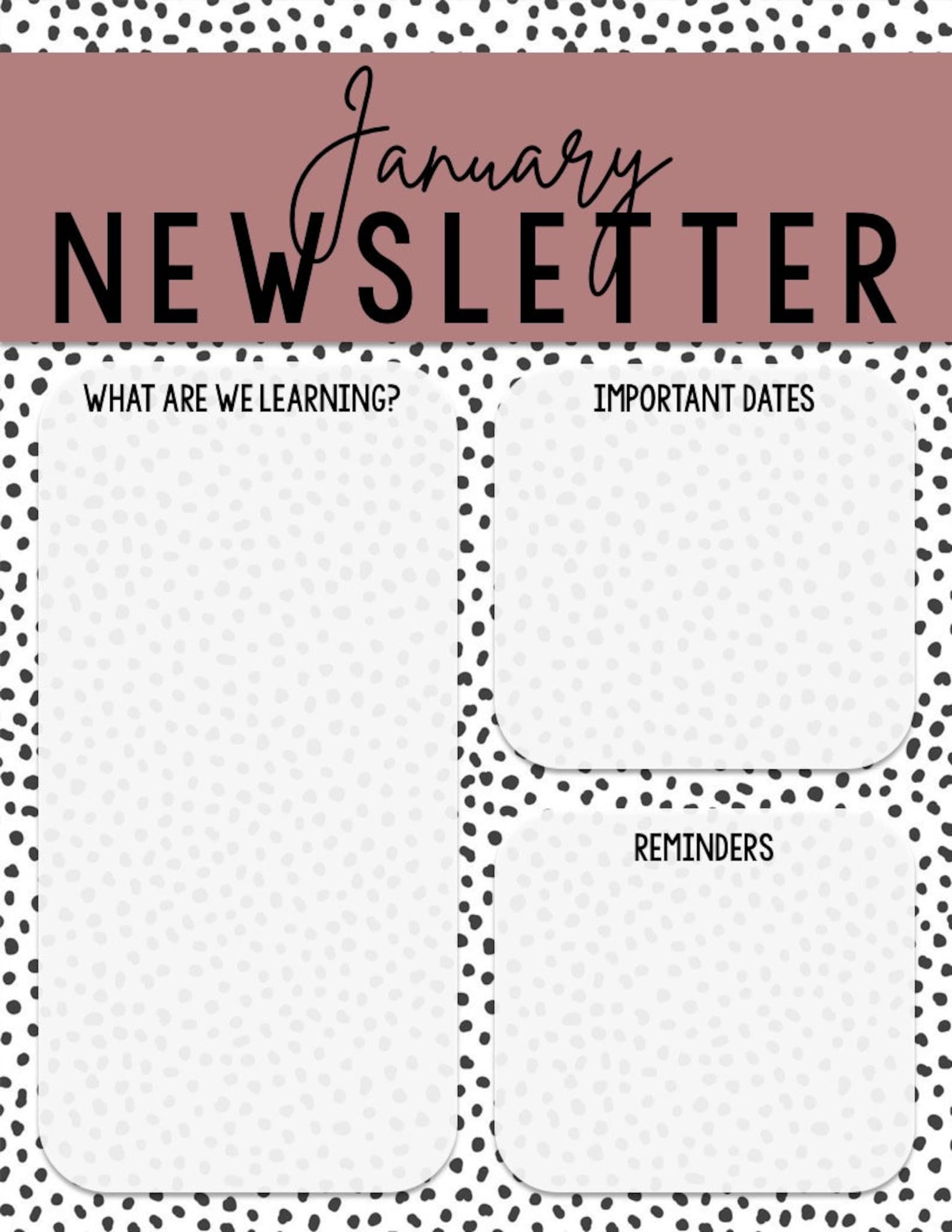 EDITABLE Monthly Newsletter Templates | Powerpoint - Etsy