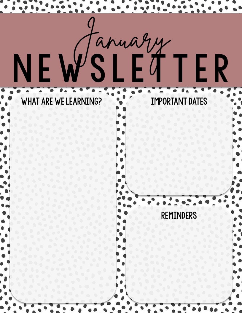 EDITABLE Monthly Newsletter Templates | Powerpoint - Etsy