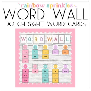 Editable Word Wall | Dolch Sight Words | Rainbow Sprinkle - Etsy