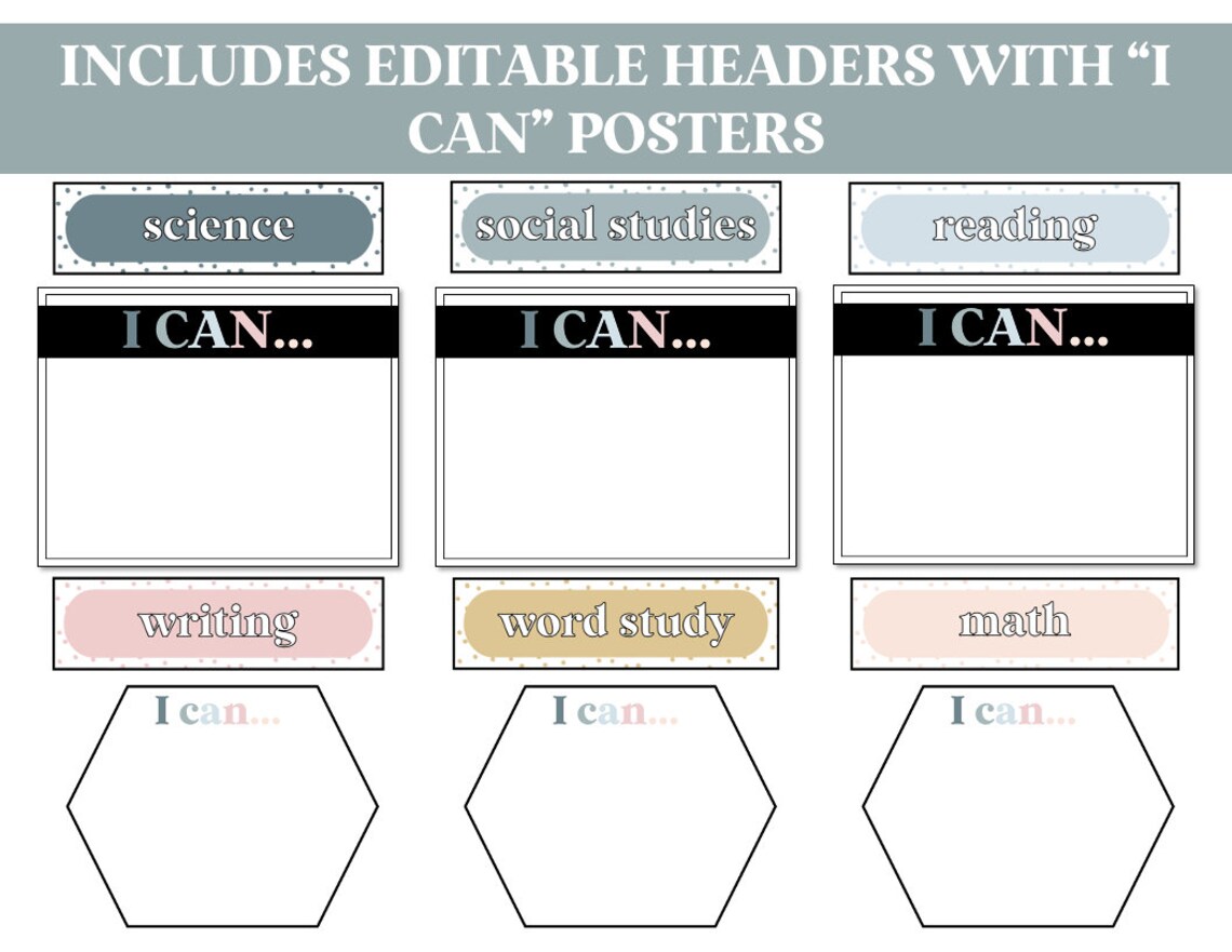 Editable Daily Objectives Board | Daily Objectives | Soft Boho - Etsy