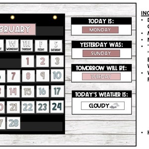 BOHO Monthly Calendar Cards | Classroom Resource - Etsy