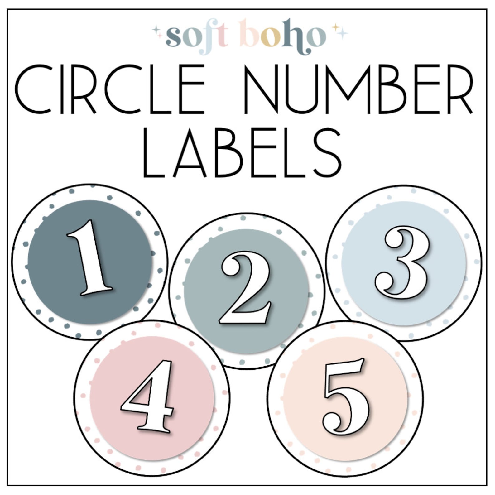Soft Boho Circle Number Labels | 1-100 - Etsy