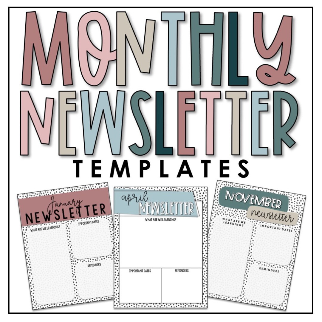 EDITABLE Monthly Newsletter Templates | Powerpoint - Etsy