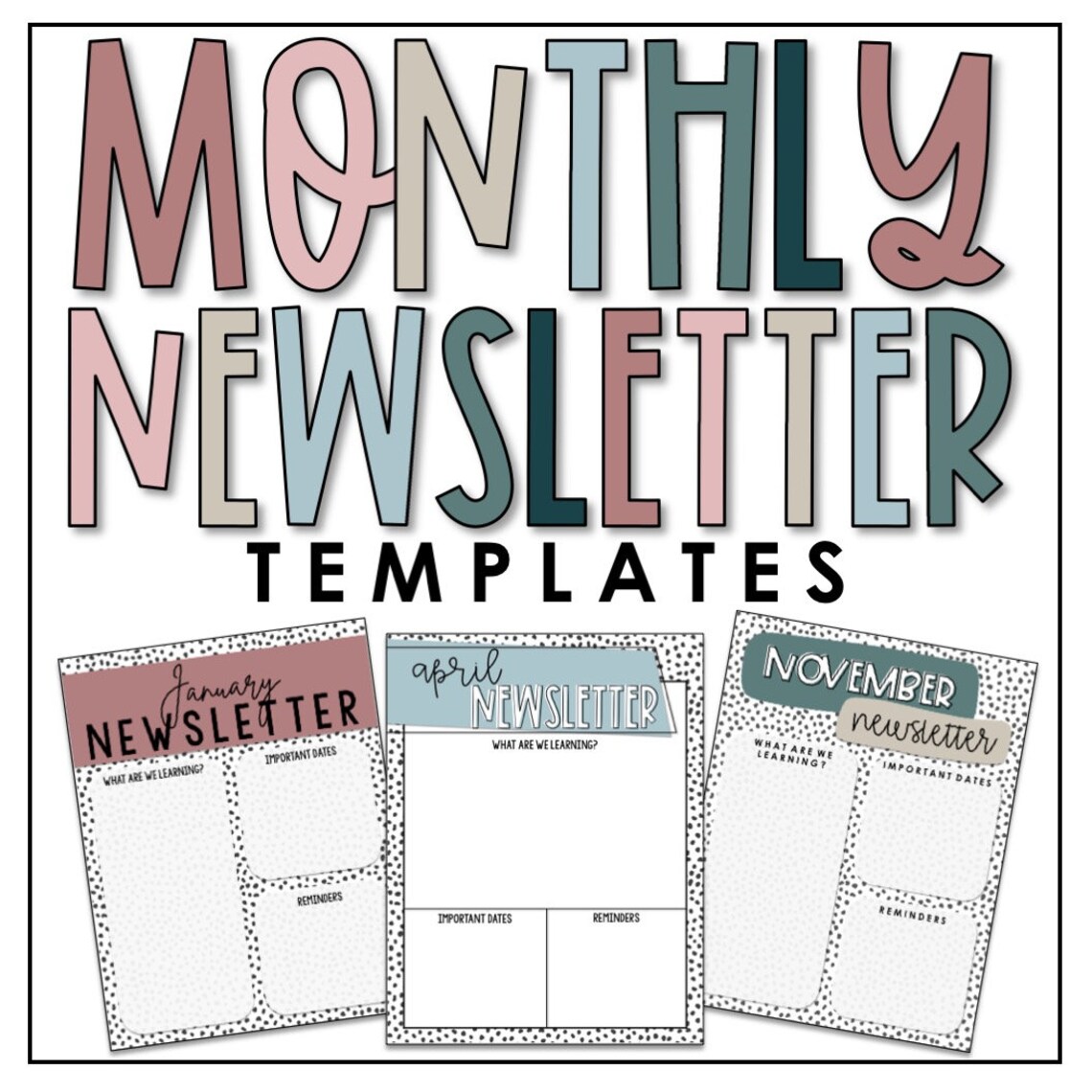 EDITABLE Monthly Newsletter Templates | Powerpoint - Etsy