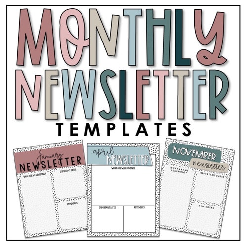 EDITABLE Classroom Newsletter Templates Modern Colorful - Etsy
