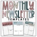 EDITABLE Monthly Newsletter Templates | Powerpoint - Etsy