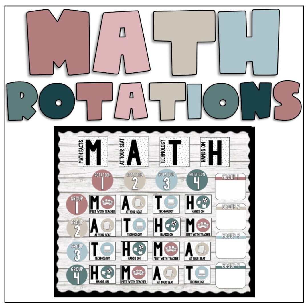 BOHO Math Workshop Rotation Board | Editable | Math Centers - Etsy
