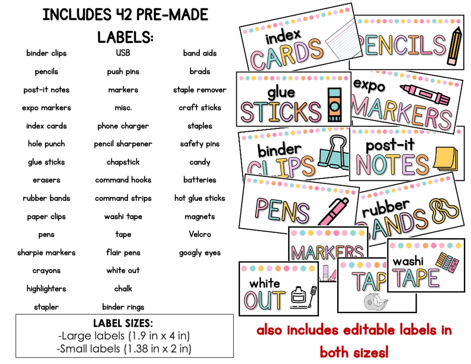 Editable Teacher Toolbox Labels | Rainbow Sprinkle - Etsy