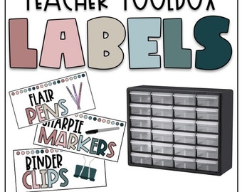 Neutral Boho Teacher Toolbox Drawer Labels EDITABLE - Etsy