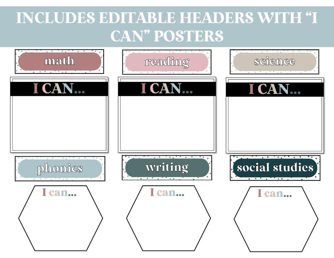 Editable Daily Objectives Board | Daily Objectives | Boho Bliss - Etsy